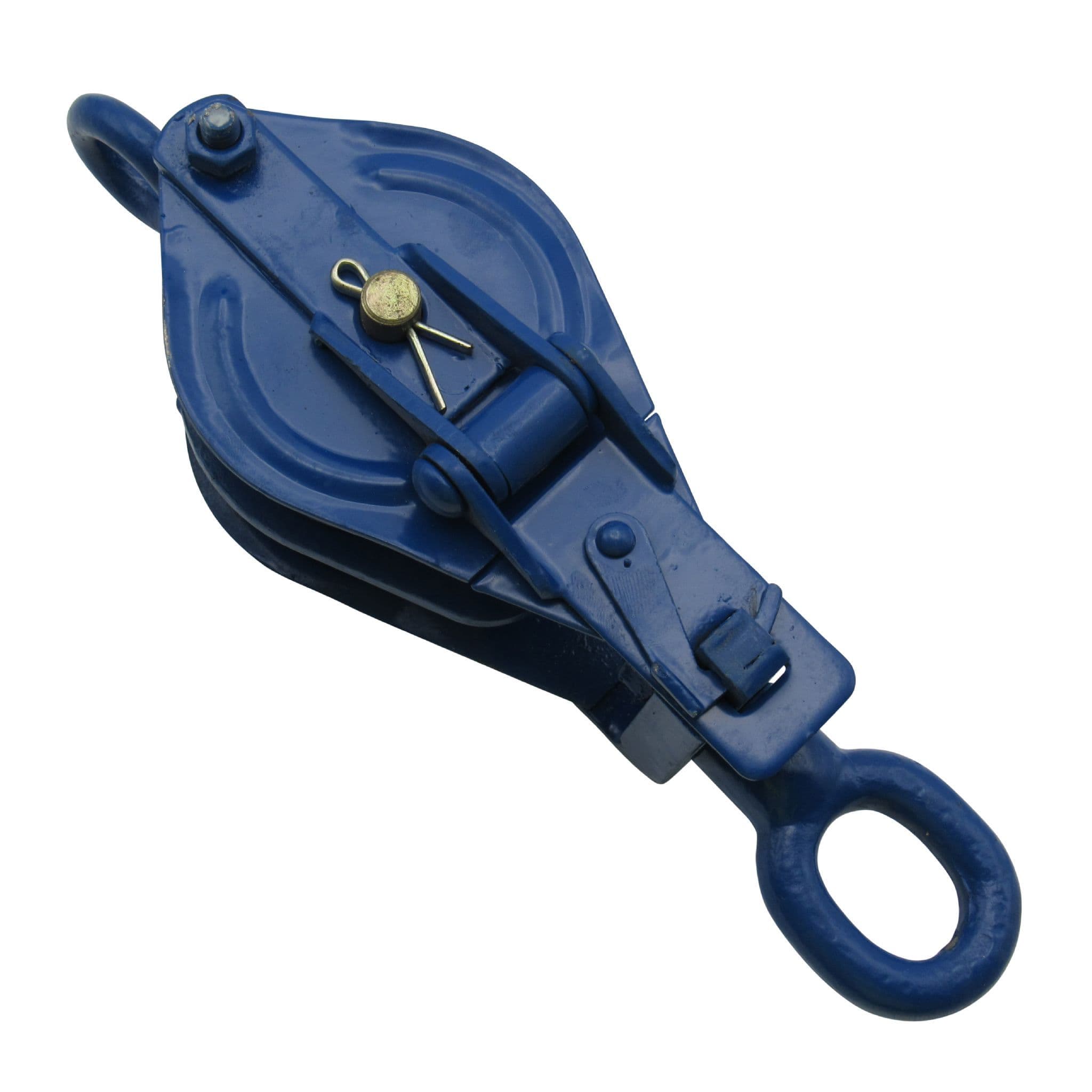 5 Ton 250MM Double Sheave Snatch Block With Swivel Eye Blue Painted ...