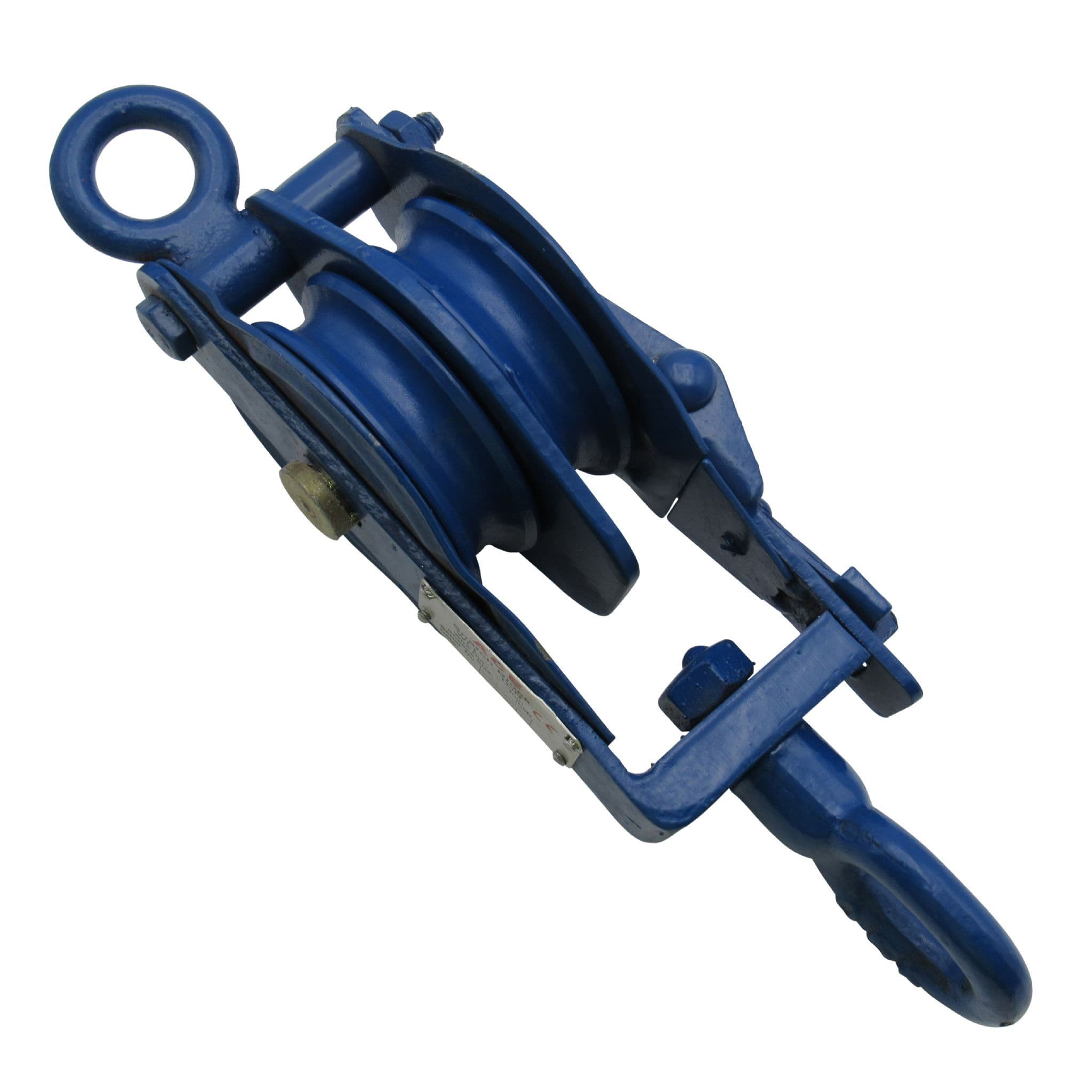 5 Ton 250MM Double Sheave Snatch Block With Swivel Eye Blue Painted ...