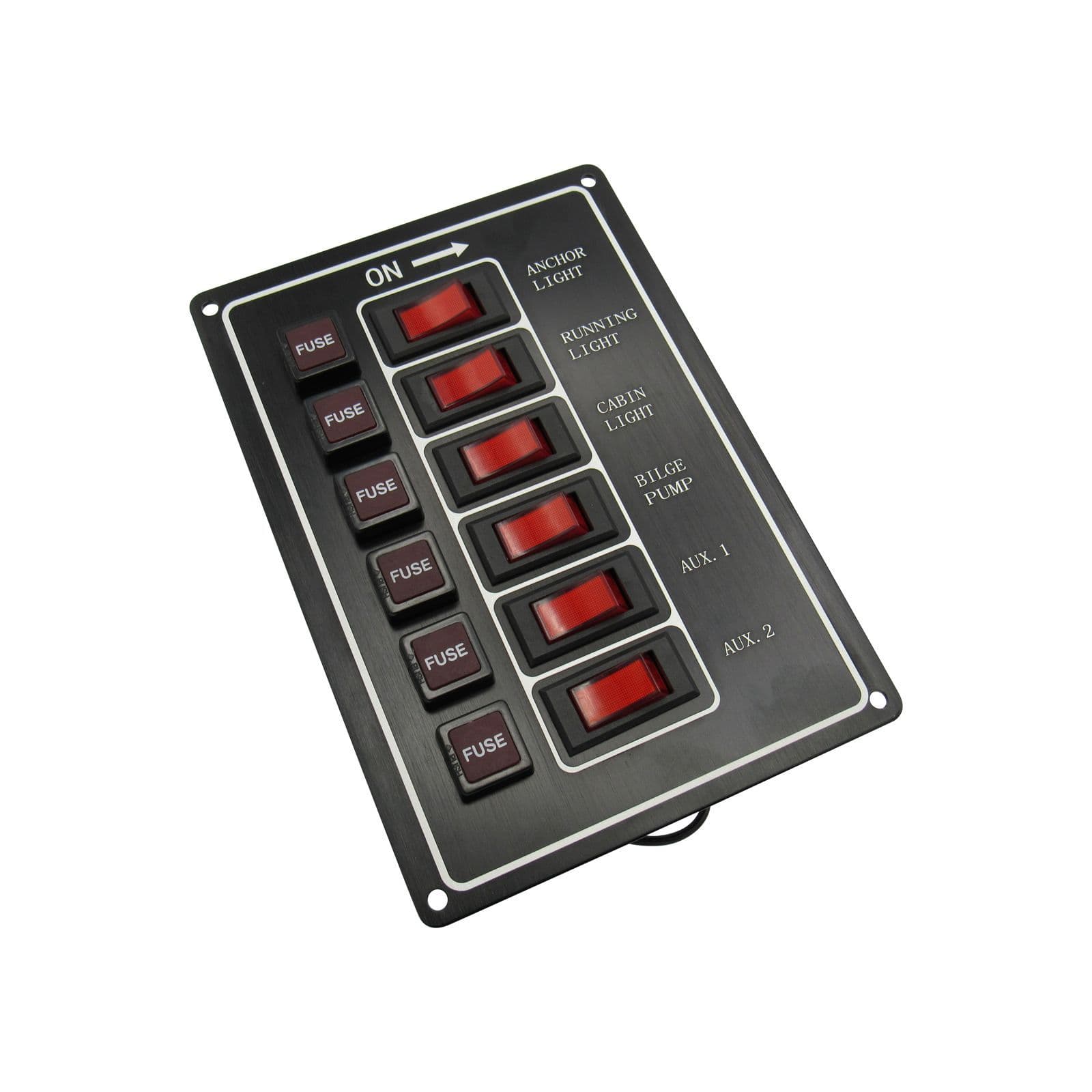 6 Gang Rocker Switch Panel 12V | Securefix Direct