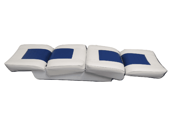 White and Blue Back To Back Boat Seat | SecureFix Direct