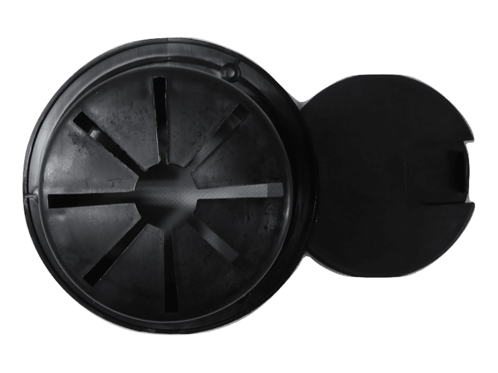 Black Round Hinged Cable Hatch | SecureFix Direct