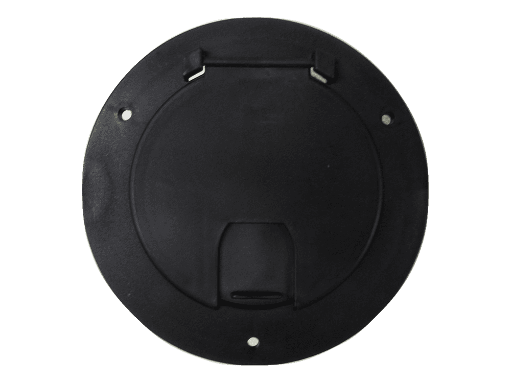 Black Round Hinged Cable Hatch | SecureFix Direct