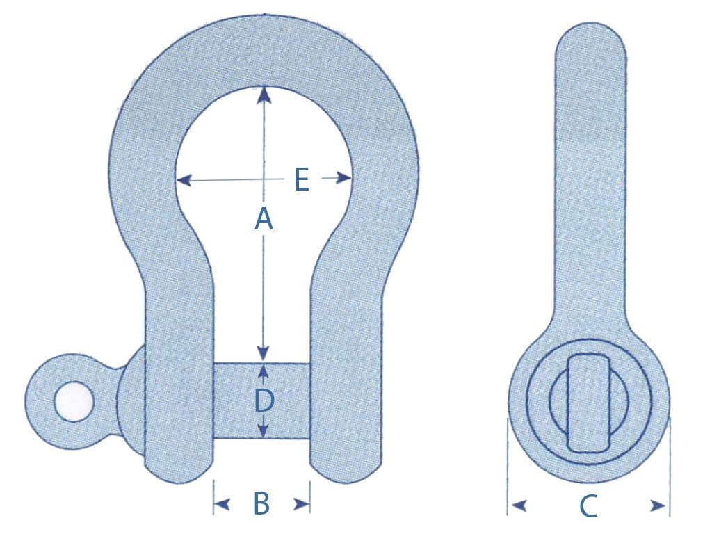 Bow Shackles Screw Pin 5MM - 25MM | Securefix Direct