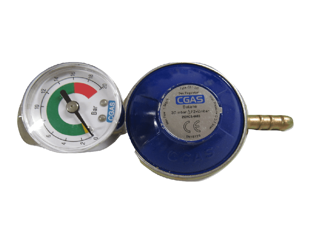 Butane Gas Regulator with Gauge | SecureFix Direct