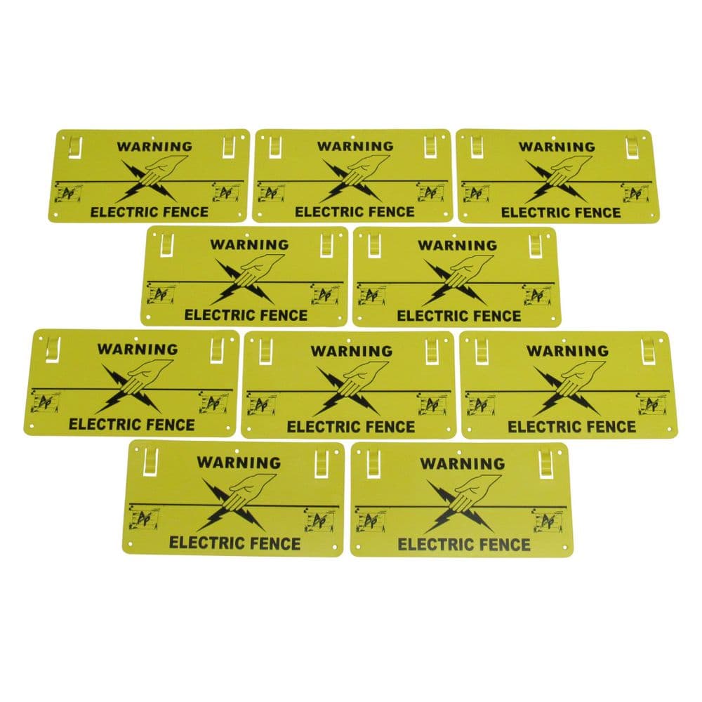 Electric Fence Warning Sign x10 | SecureFix Direct
