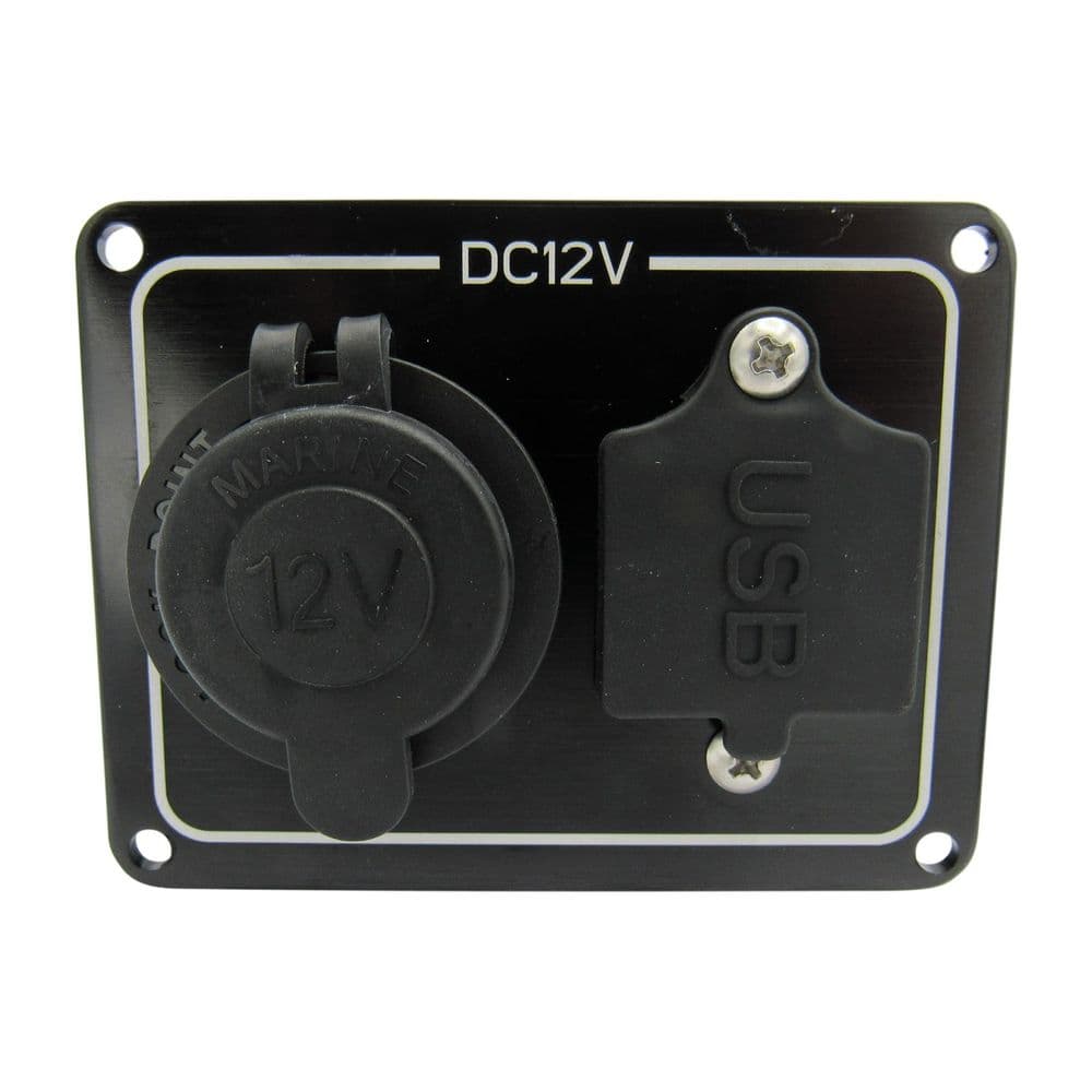 Cigarette Lighter Socket & USB Ports 12V Marine Switch Panel Boat Charging