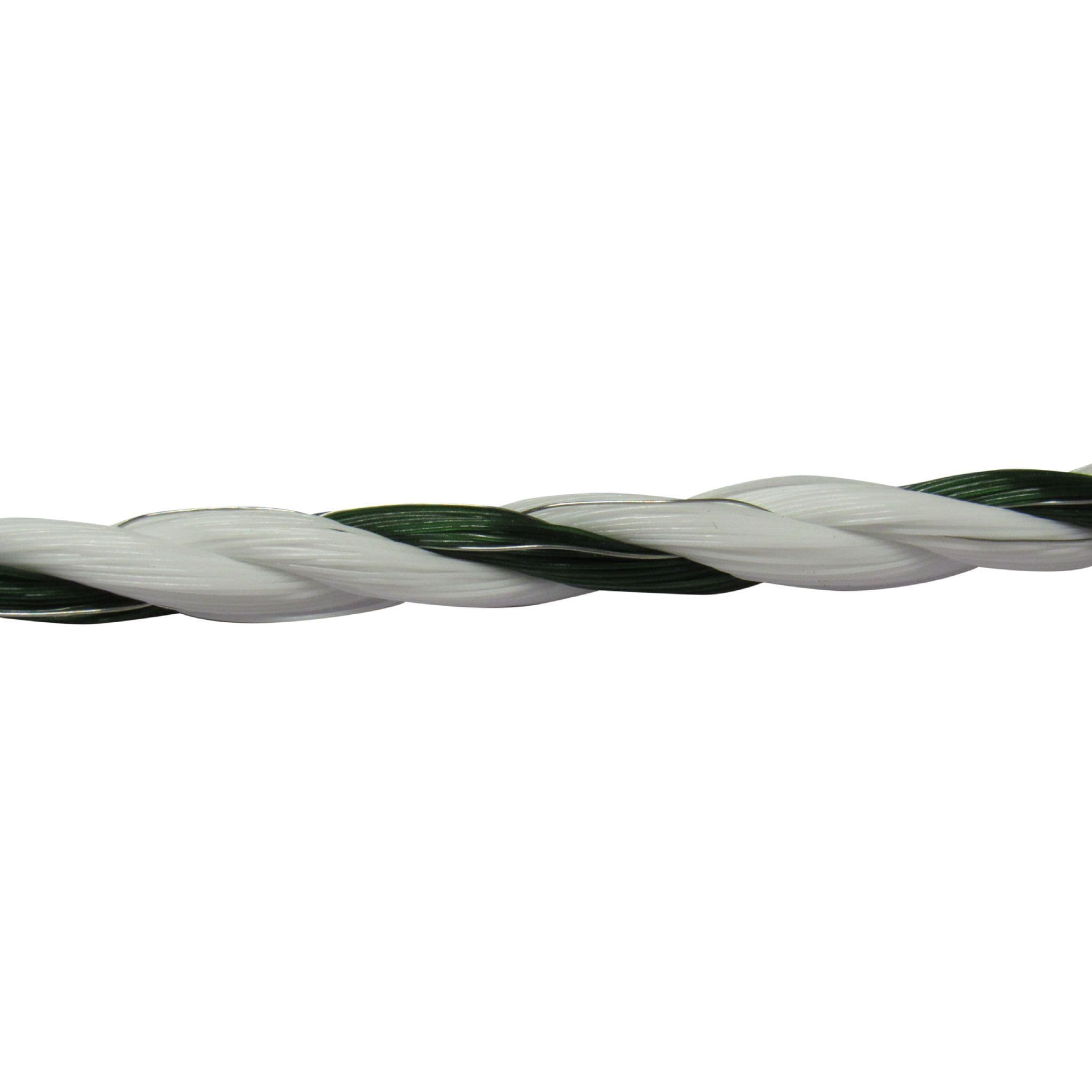 White Green Electric Fencing Rope 6MM 200M | SecureFix Direct