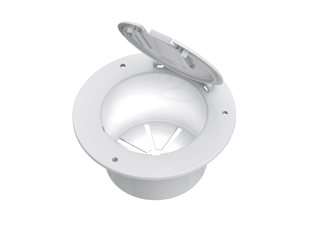 White Round Hinged Cable Hatch | SecureFix Direct