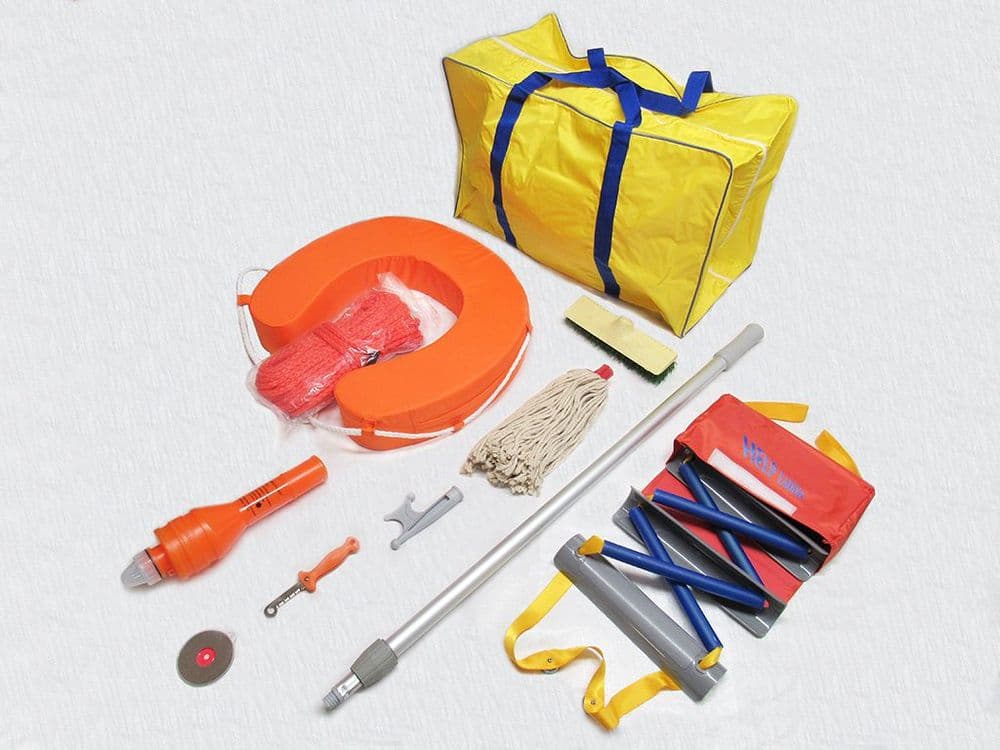 Emergency Marine Safety & Cleaning Kit - Lifebuoy Light Cutter Mirror ...