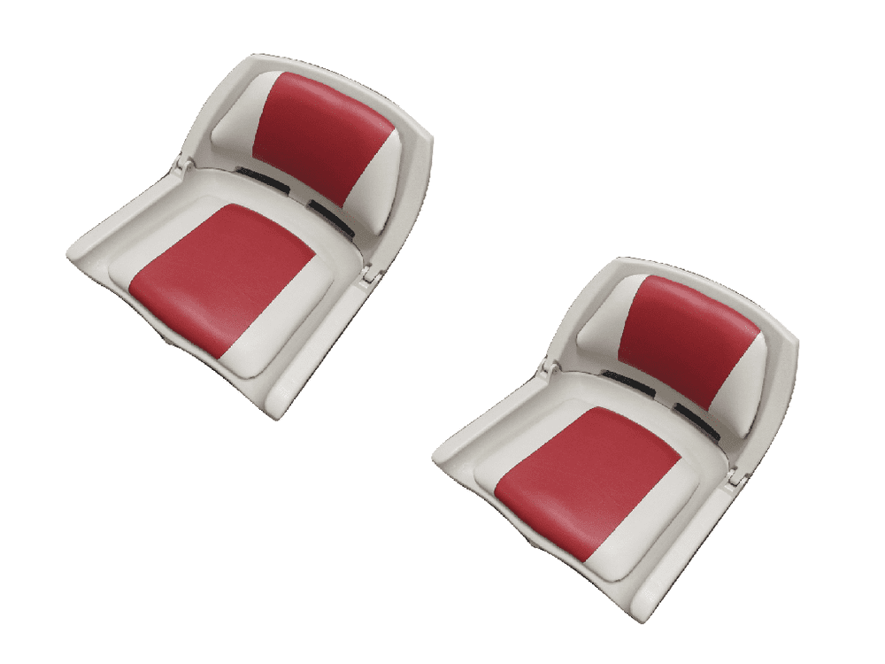 X2 Folding Boat Seats in Red and Grey | SecureFix Direct