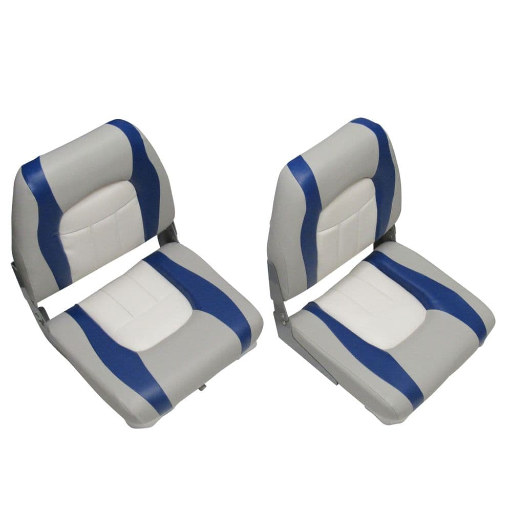 2X Folding Grey Blue White Boat Seat| SecureFix Direct