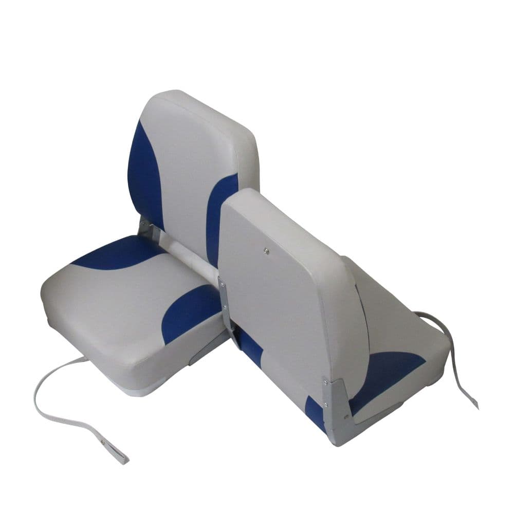 Folding Deluxe Grey Blue Boat Seat X2 | SecureFix Direct