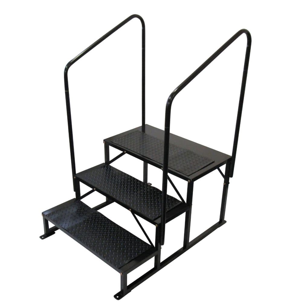 Caravan Triple Step with Handrail | SecureFix Direct