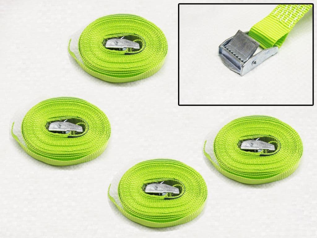 Tie Down Cam Straps Hi Vis x4 | SecureFix Direct