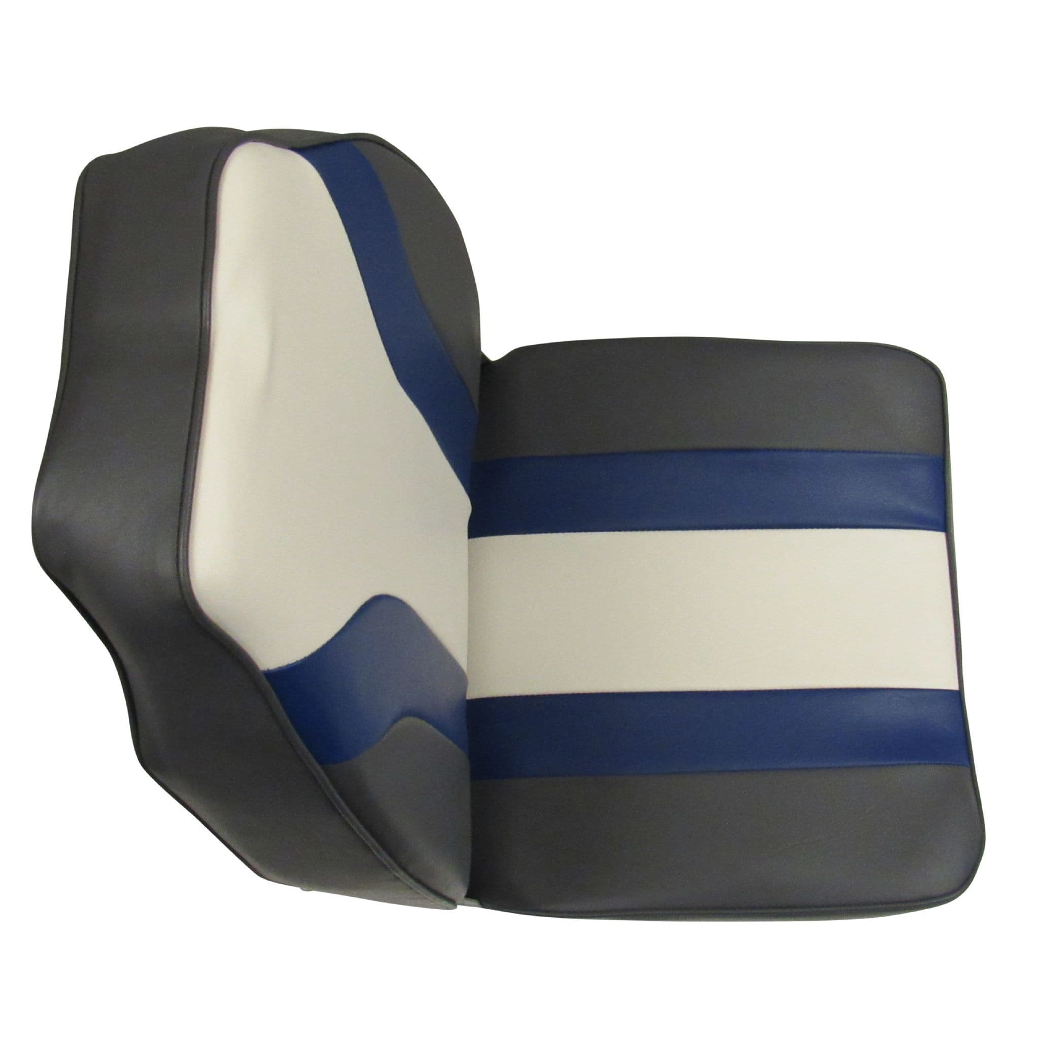 Charcoal Blue White Folding High Back Boat Seat | SecureFix Direct