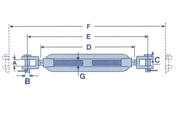 M20 Jaw & Jaw Turnbuckle + Centre Bar | SecureFix Direct