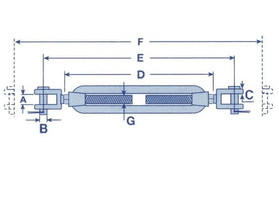 M12 Stainless Turnbuckle Jaw & Jaw | SecureFix Direct