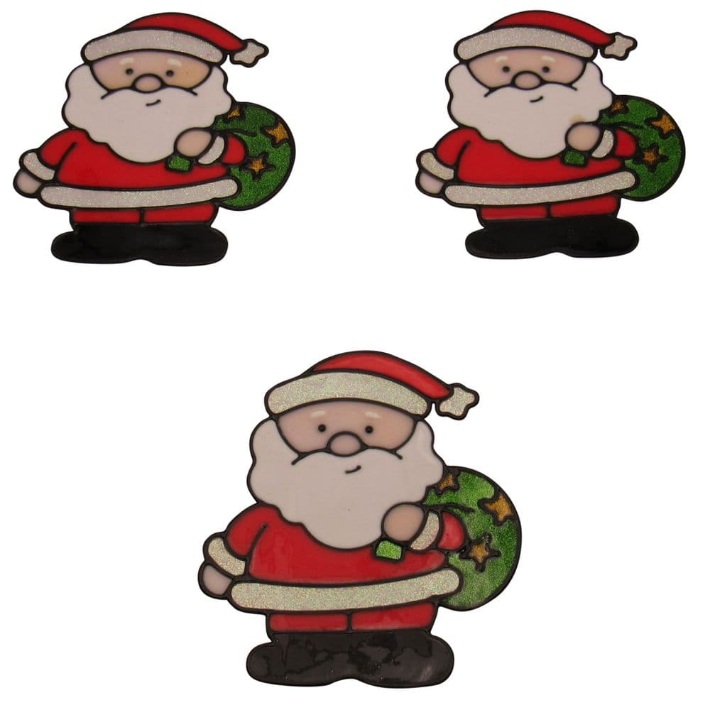 X3 Large Santa Window Clings | SecureFix Direct