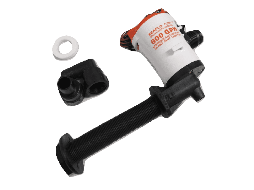 Live Bait Well Pump 12V 600GPH - 90 Degree Tank Aerator Cartridge Bilge