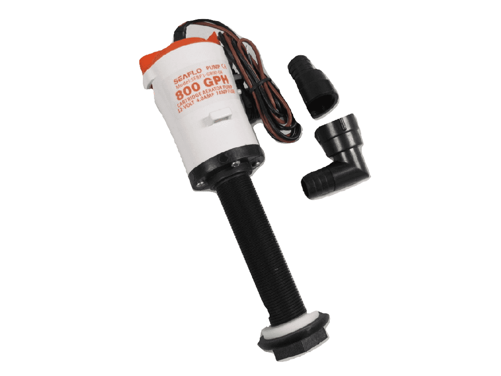 Live Bait Well Pump 12V 800GPH - Straight Tank Aerator Cartridge Bilge