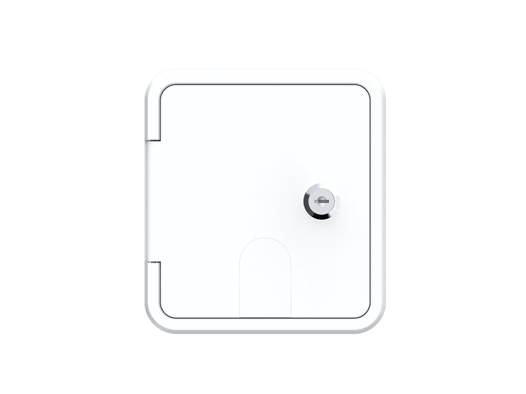 White Lockable Cable Hatch & Keys | SecureFix Direct