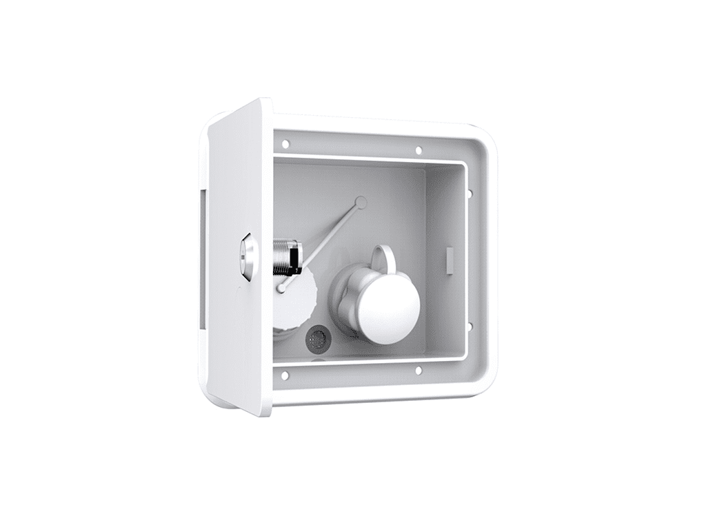 White Lockable Cable Hatch & Keys | SecureFix Direct
