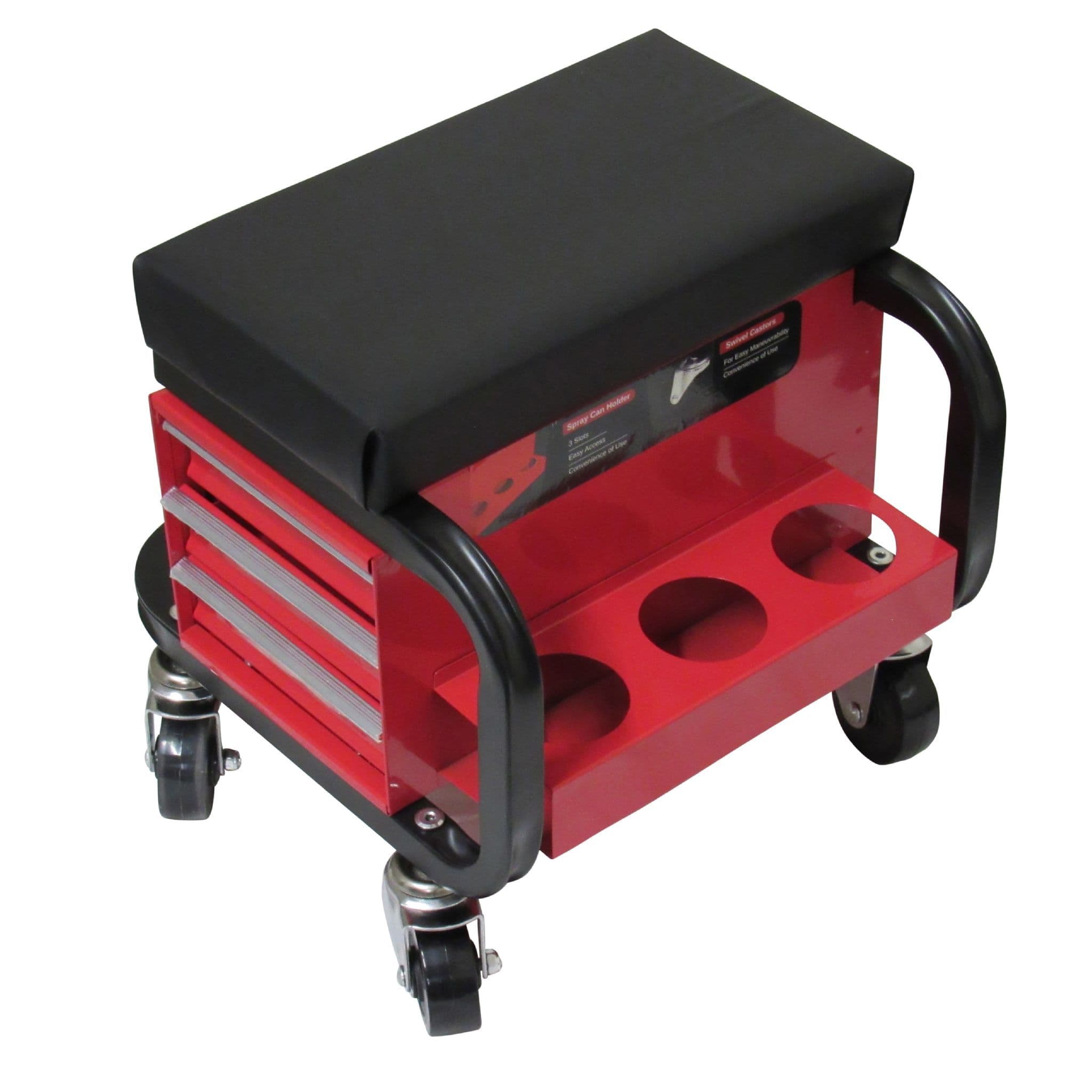 Rolling Creeper Stool With Drawers | SecureFix Direct