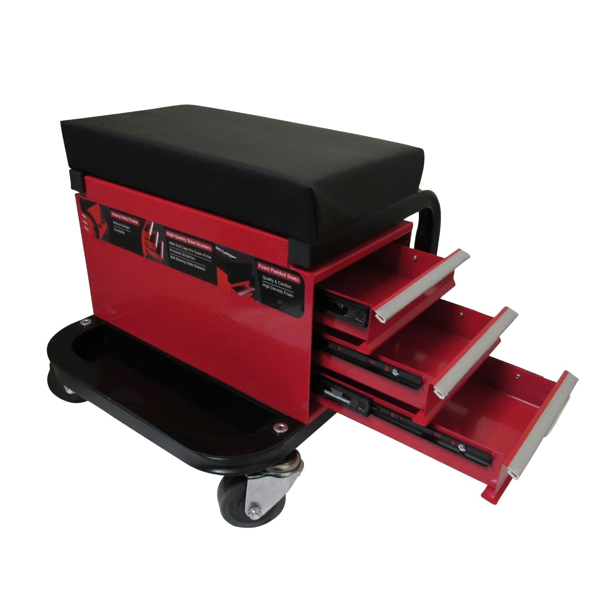 Rolling Creeper Stool With Drawers | SecureFix Direct