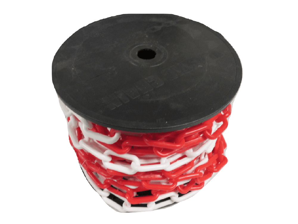 Red White Plastic Chain Links 6MM 30M | SecureFix Direct
