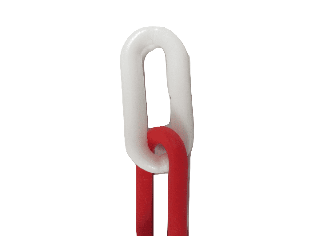 Red White Plastic Chain Links 8MM x 25M | SecureFix Direct