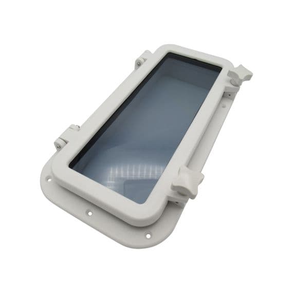 400MM x 200MM White Rectangular Porthole With 4MM Tempered Glass-Boat ...