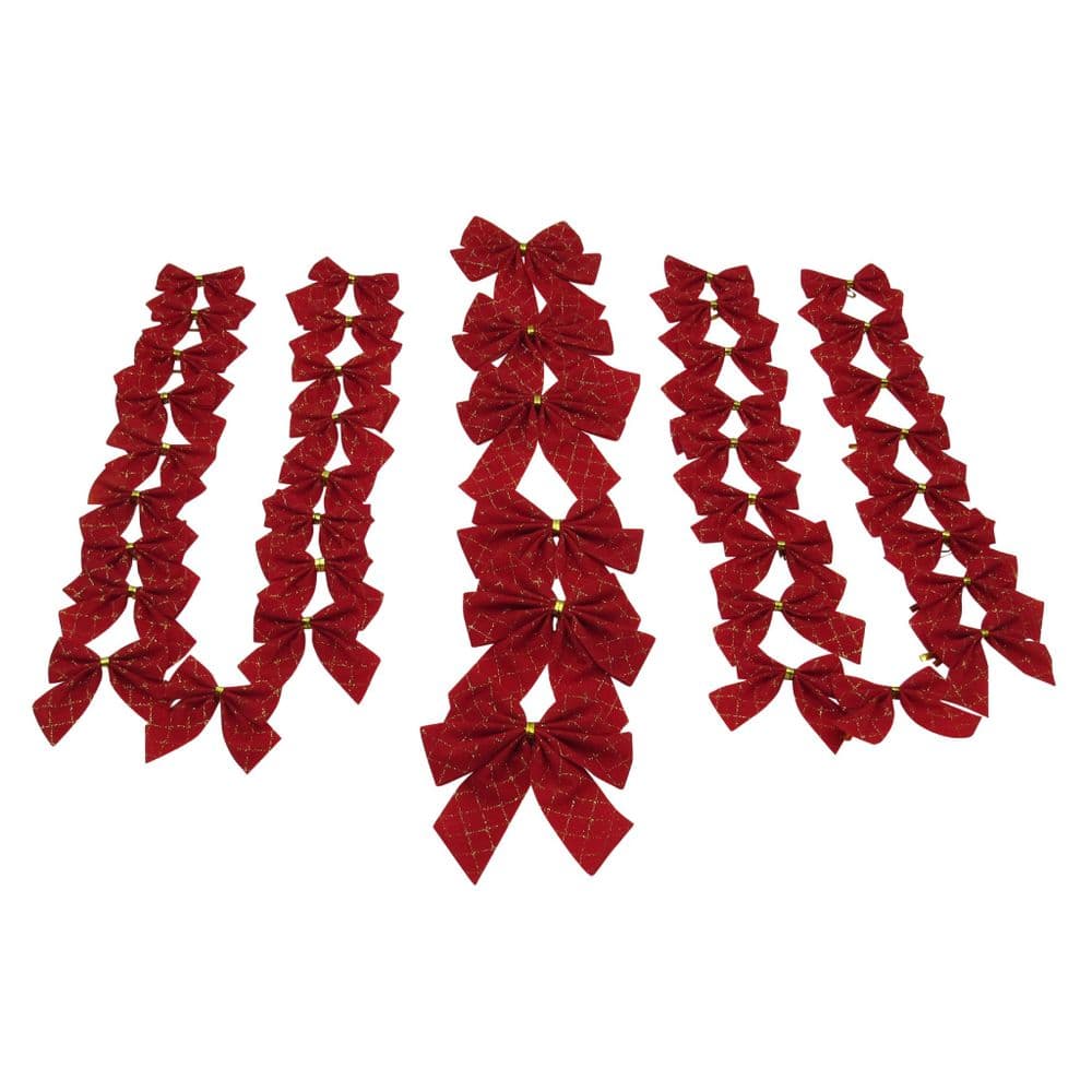 42 X Red Christmas Bows | SecureFIx Direct
