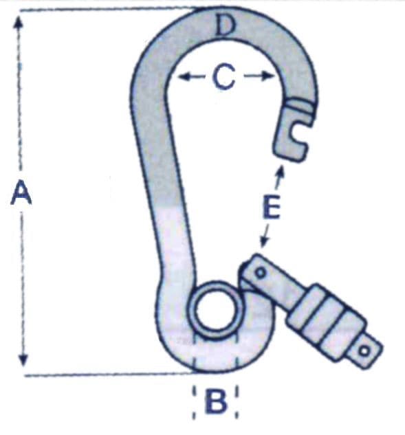 Outward Opening Carbine Hook 5MM | SecureFix Direct