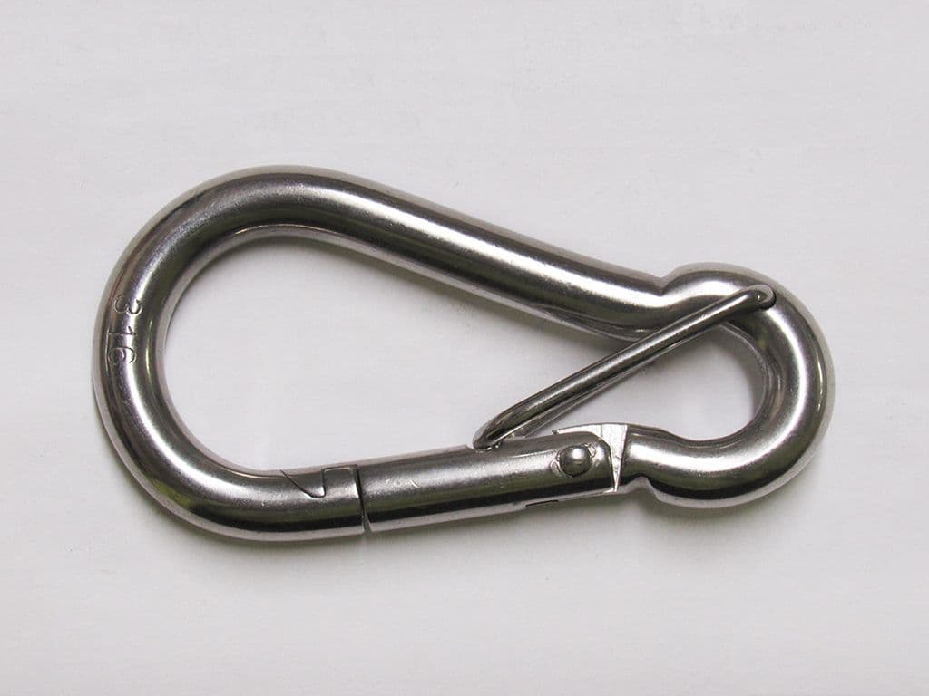 Carbine Snap Hook & Safety Latch 8MM SS | SecureFix Direct