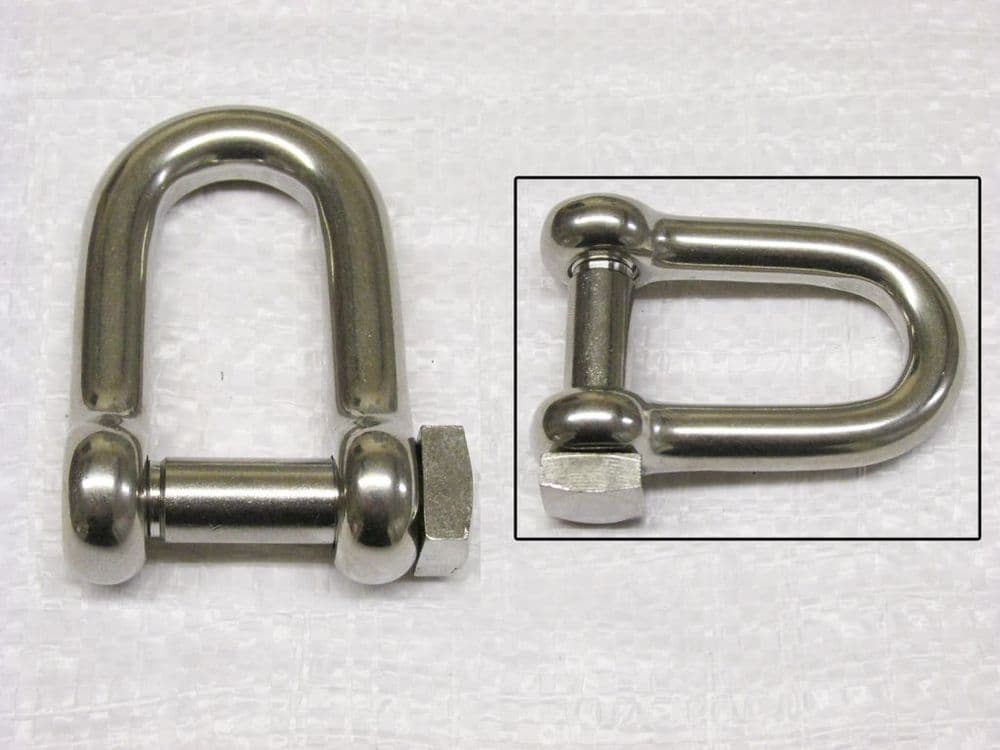 Stainless D Shackle Square Head 12MM | SecureFix Direct