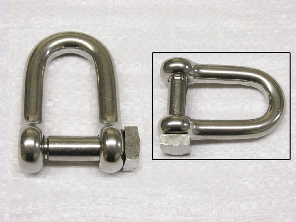 Stainless D Shackle Square Head 8MM | SecureFix Direct