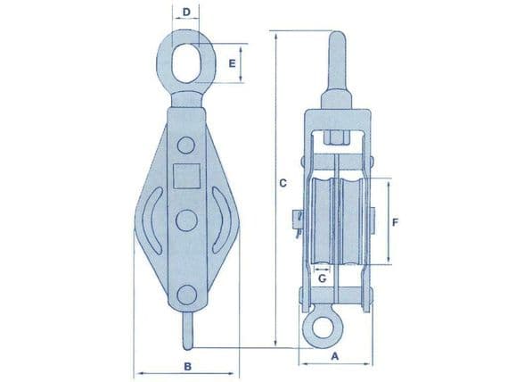 Stainless Steel Double Pulley Block 100MM Wheel Swivel Eye Rope Becket