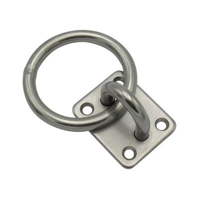 Eye Plate With Ring Binnacle 4 Hole Galvanised Heavy Duty Marine