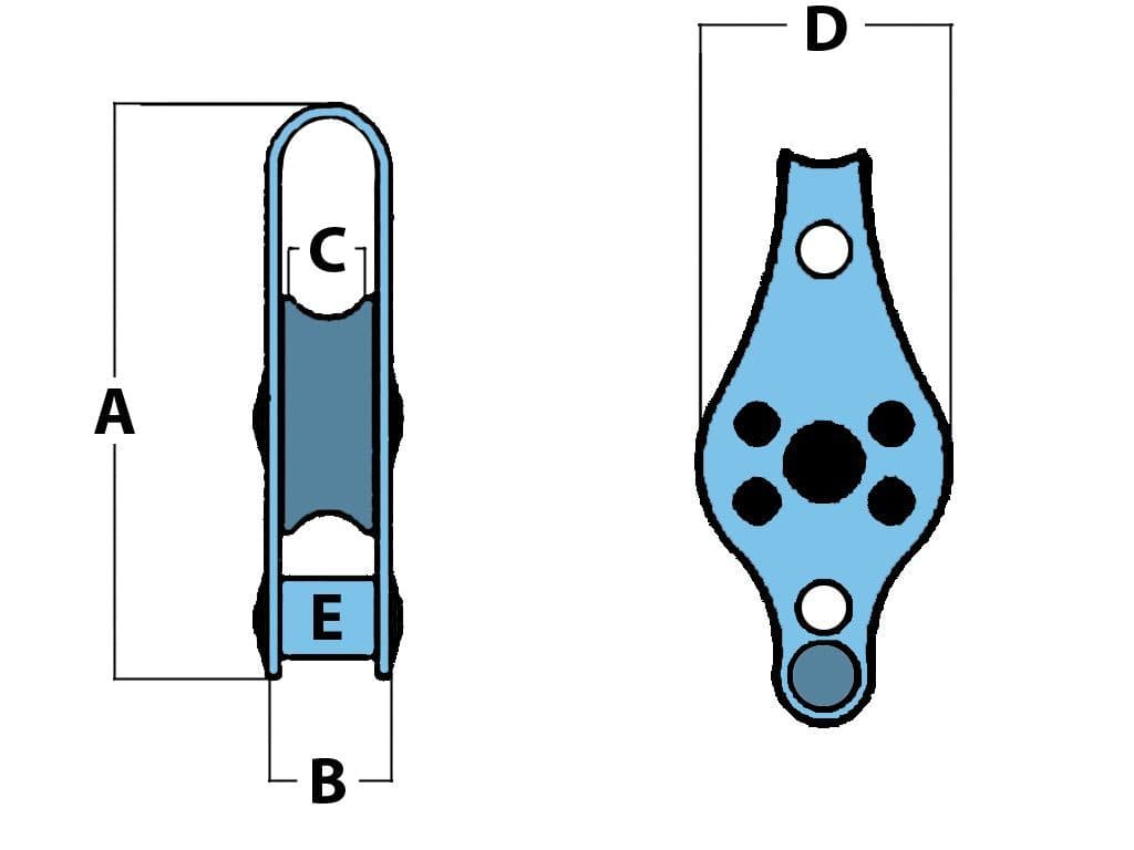 Nylon Pulley Block with Becket 25MM | SecureFix Direct