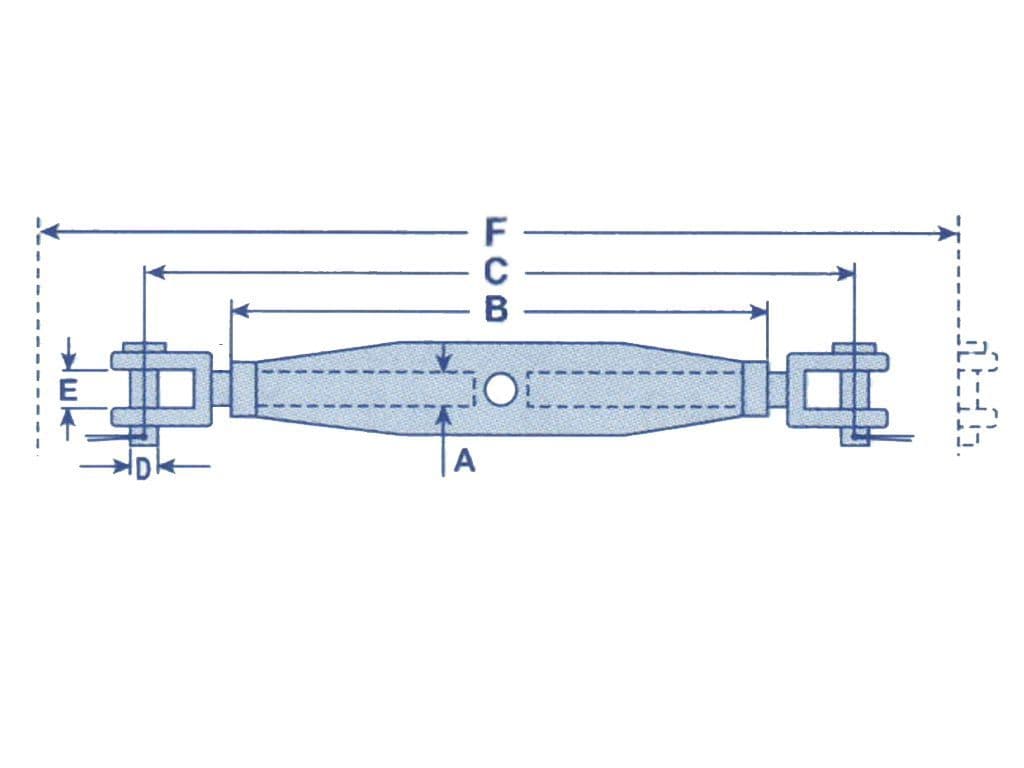 Stainless Rigging Screw Fork to Fork M16 | SecureFix Direct