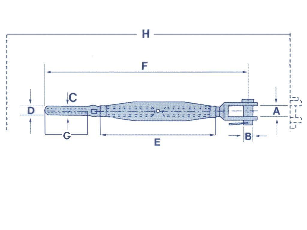 M12 Stainless Rigging Screw Jaw & Swage | SecureFix Direct