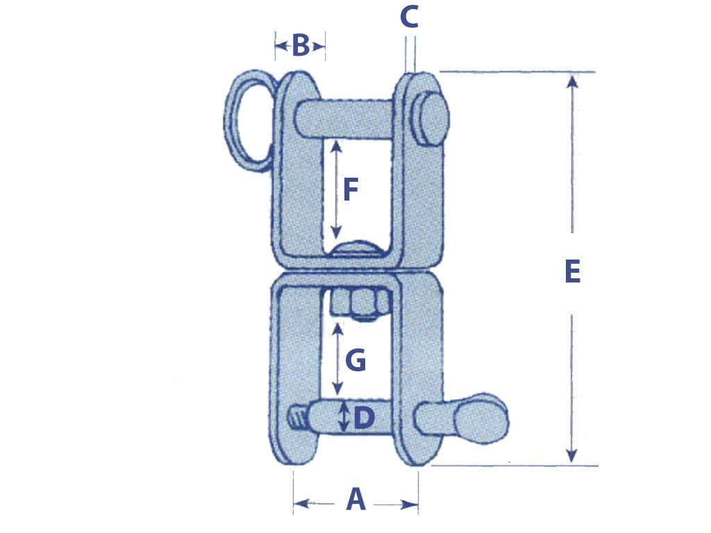 Flat Swivel Shackle Jaw Jaw 12MM SS | SecureFix Direct