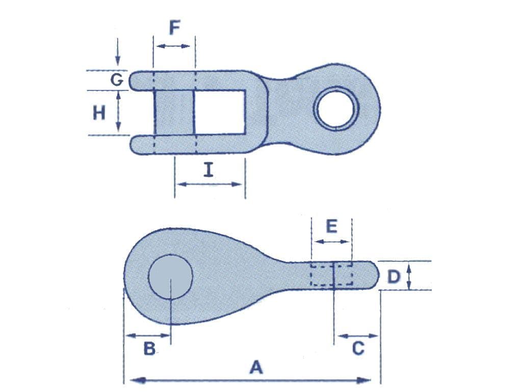 Stainless Toggle Rigging Jaw 8MM | SecureFix Direct