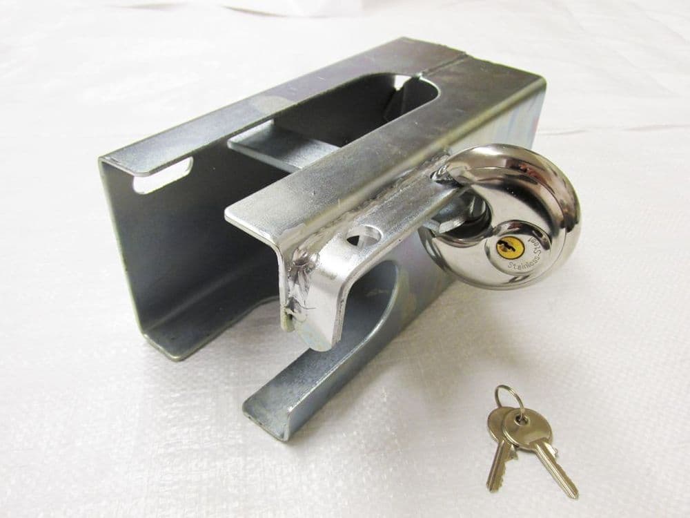 Towing Hitch Lock & Padlock Trailer Coupling Tow Caravan Boat Security ...