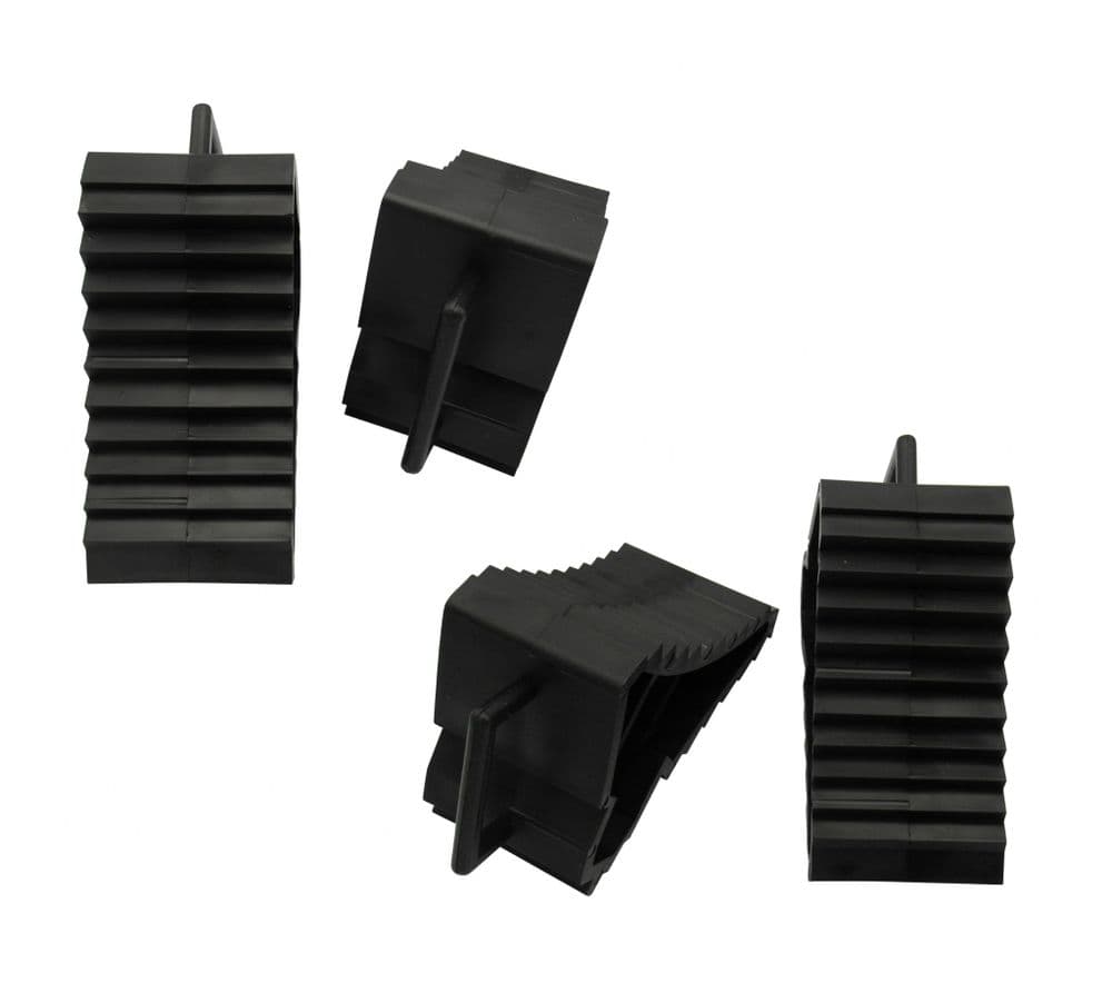 Set of 4 Black Plast Wheel Chocks | SecureFix Direct