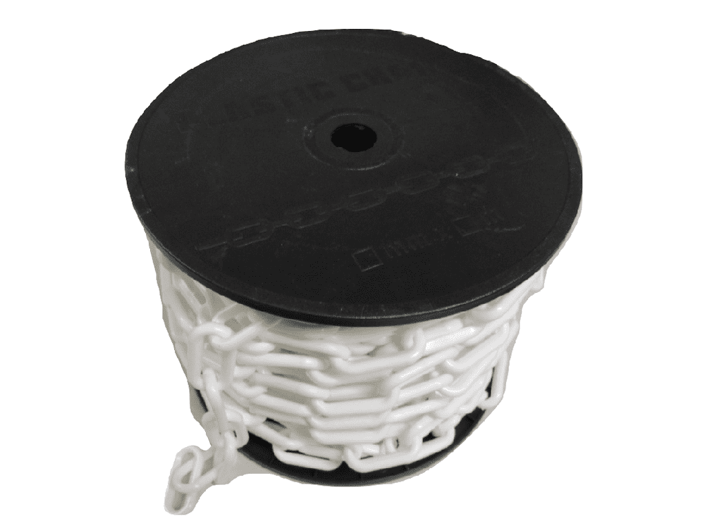 White Plastic Chain Links 10MM x 20M | SecureFix Direct