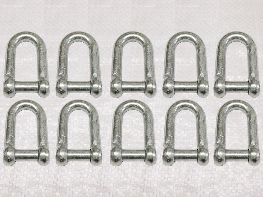 x10 12MM Galvanised Commercial Dee Shackles With Countersunk Pin ...