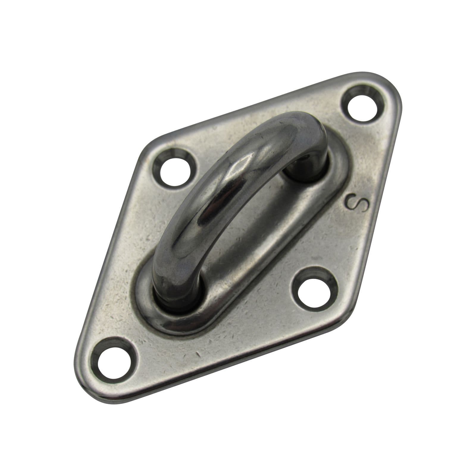 x2 5MM Stainless Steel Diamond Eyeplate - Marine Attachment Deck Eye Plate