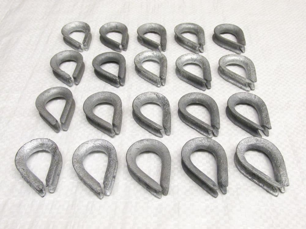 X20 6MM Galvanised Thimbles To BS464 - Lifting Heavy Duty Galv 1/4 Inch
