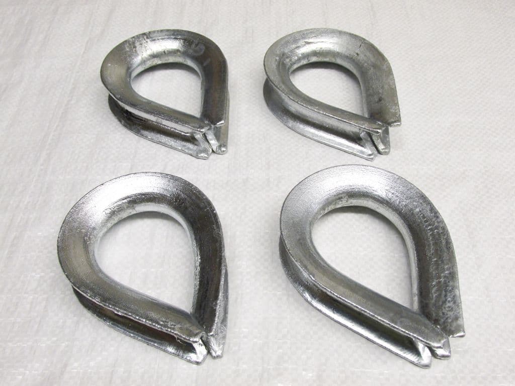 X4 22MM Galvanised Thimbles To BS464 - Lifting Heavy Duty Galv 7/8 Inch
